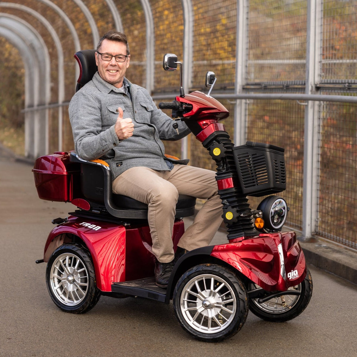 GIO Tron 4-Wheeled Smart Mobility Scooter - Red – GIO Electric Bikes