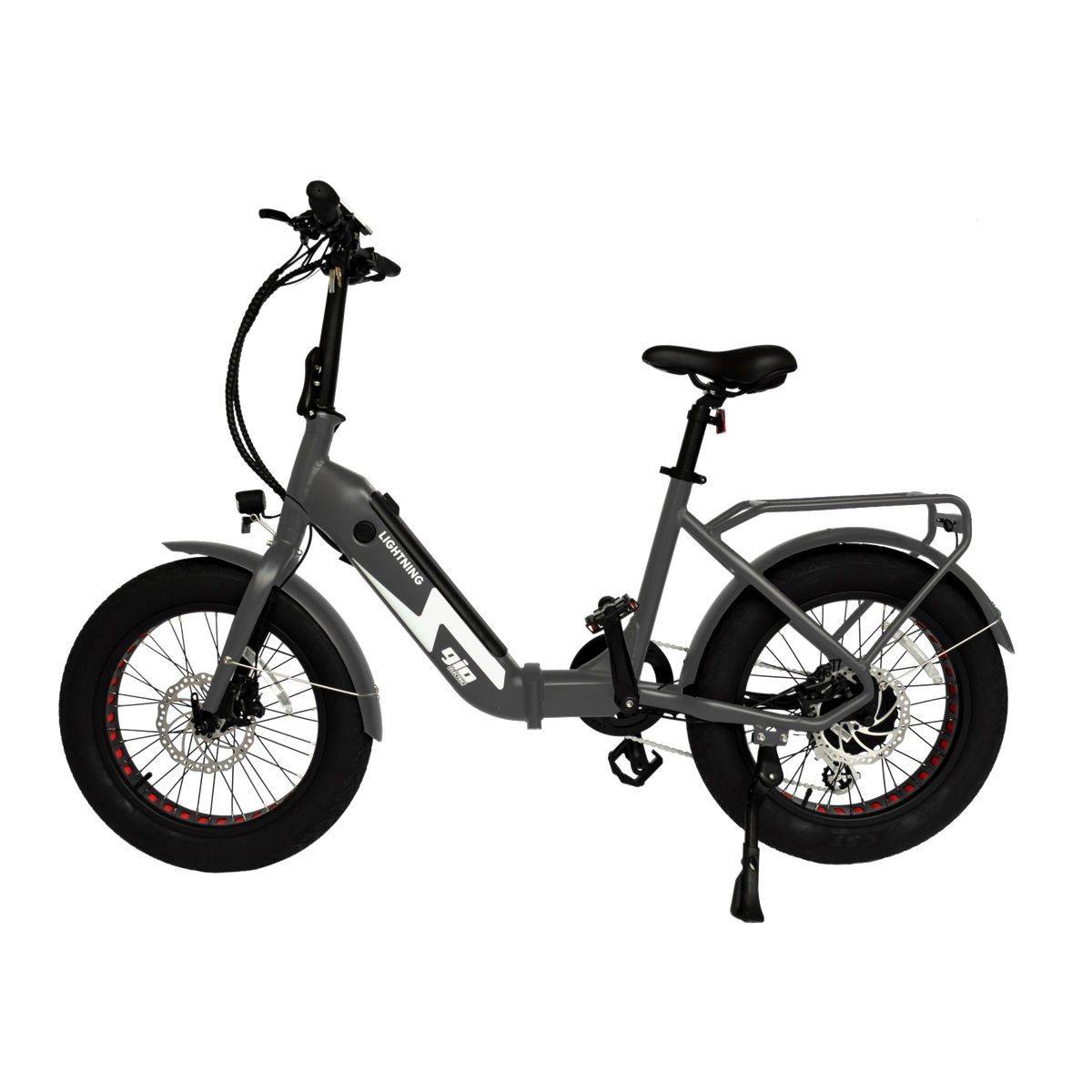 GIO LIGHTNING Folding Electric Bike Gray with Fat Tires – GIO Electric ...